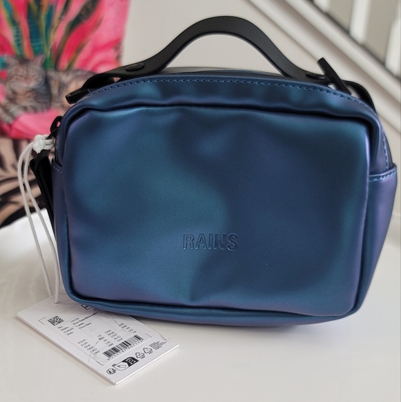 Rains | Bags | Rains Box Bag Micro Blue Nwt | Poshmark